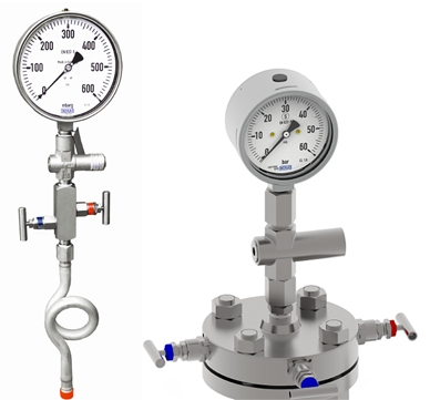 Combination of pressure measuring instrument with accessories – Hook-up ...